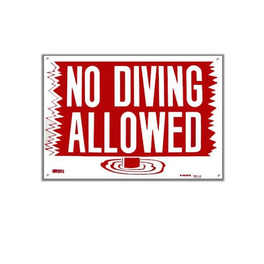 National Stock Sign - No Diving Allowed Sign - www.toppoolmart.com